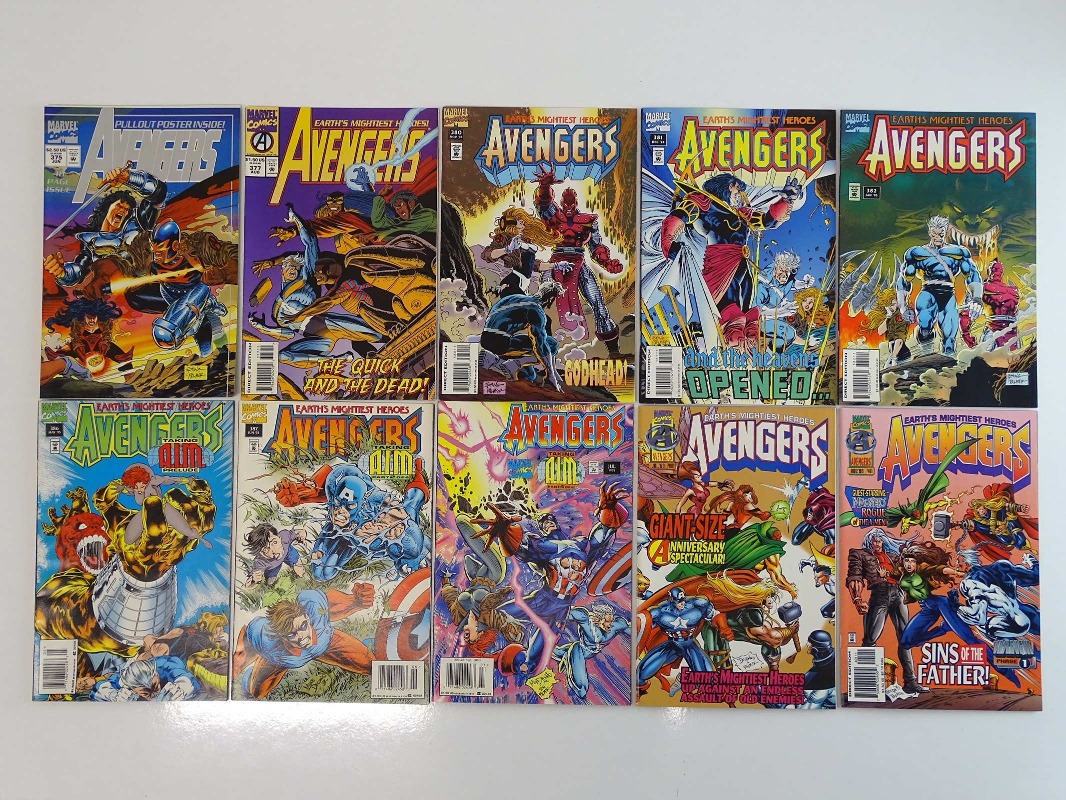 Lot 263 - AVENGERS #375, 377, 380, 381, 382, 386, 387,