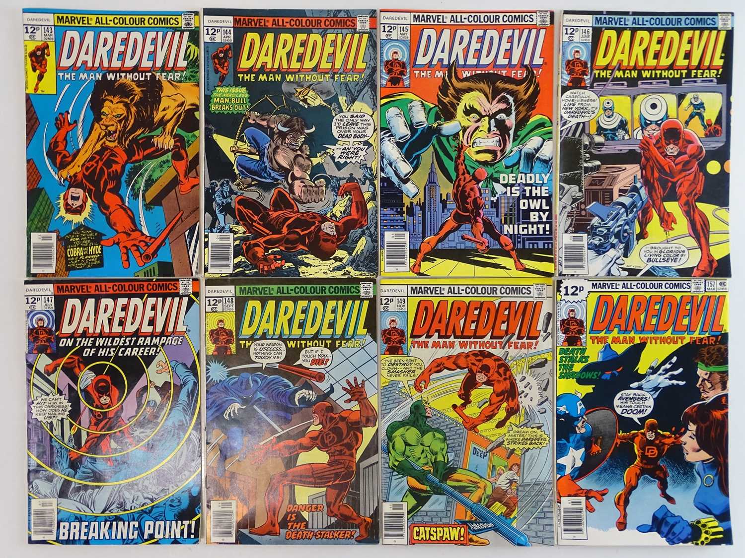 Lot 274 - DAREDEVIL #143, 144, 145, 146, 147, 148, 149,