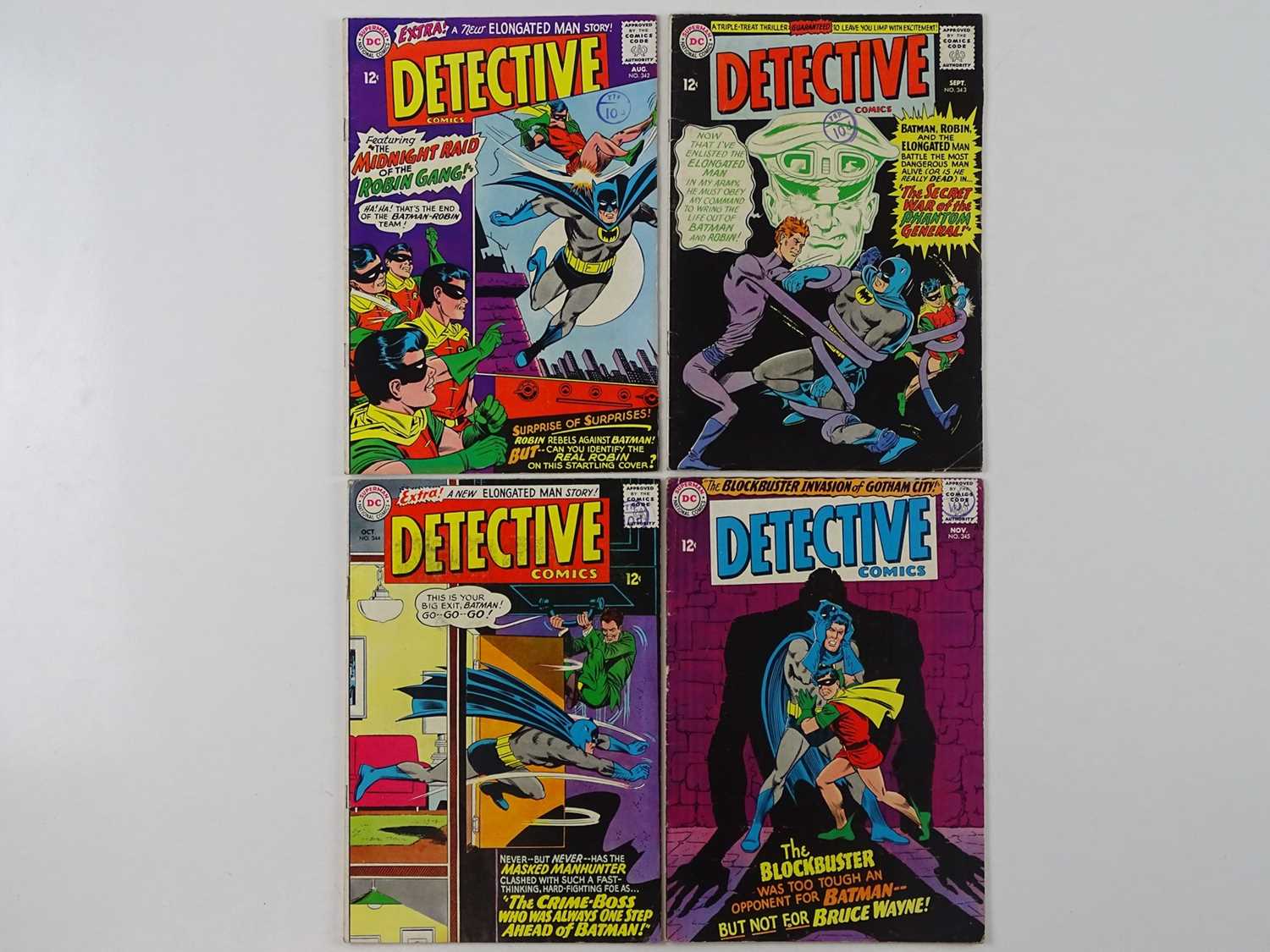 Lot 245 - DETECTIVE COMICS: BATMAN #342, 343, 344, 345