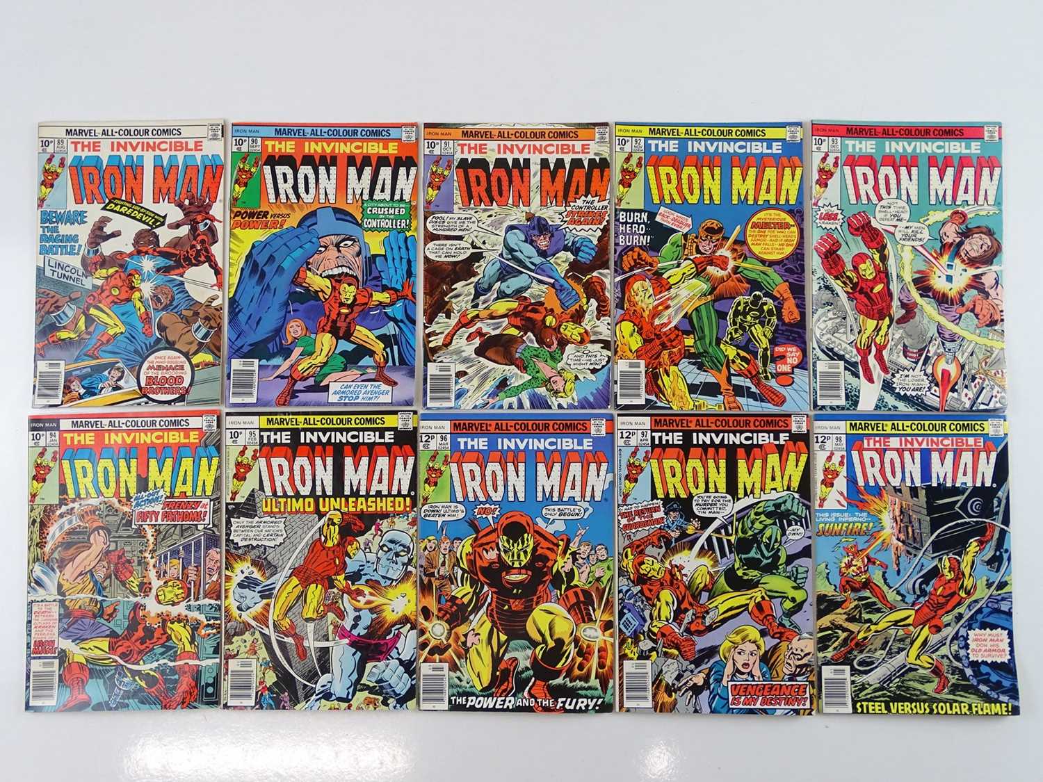 Lot 569 - IRON MAN #89, 90, 91, 92, 93, 94, 95, 96, 97,