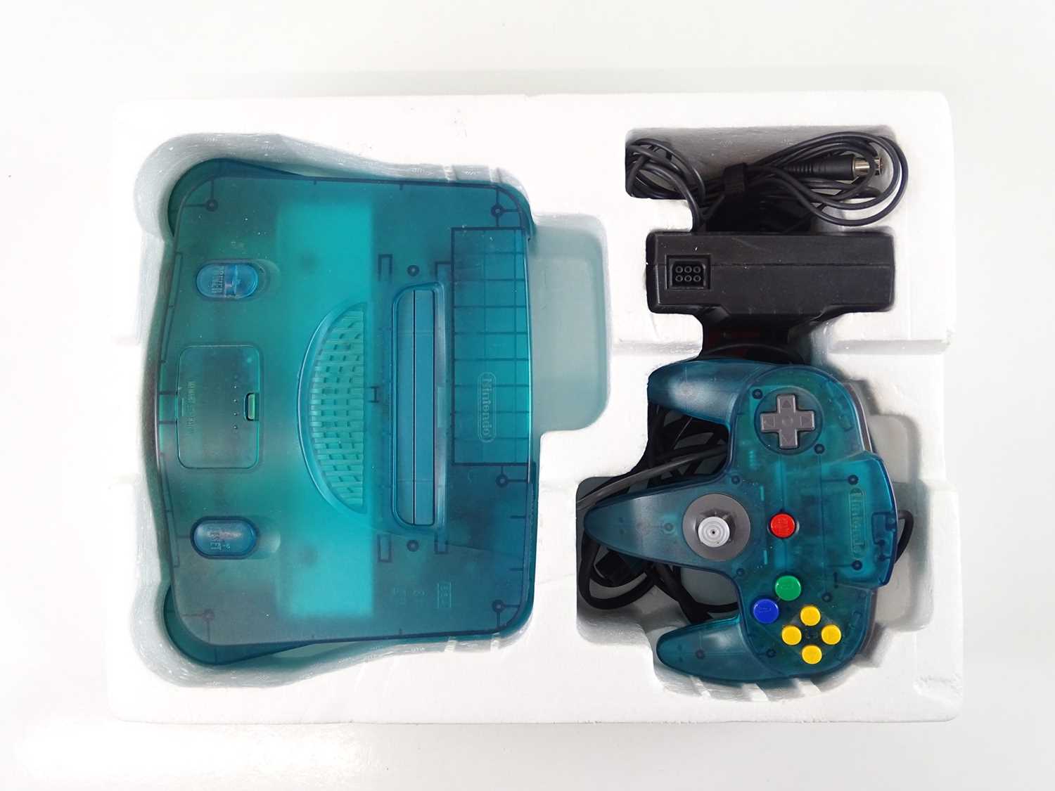 Lot 33 - Nintendo 64 console - aqua blue see through