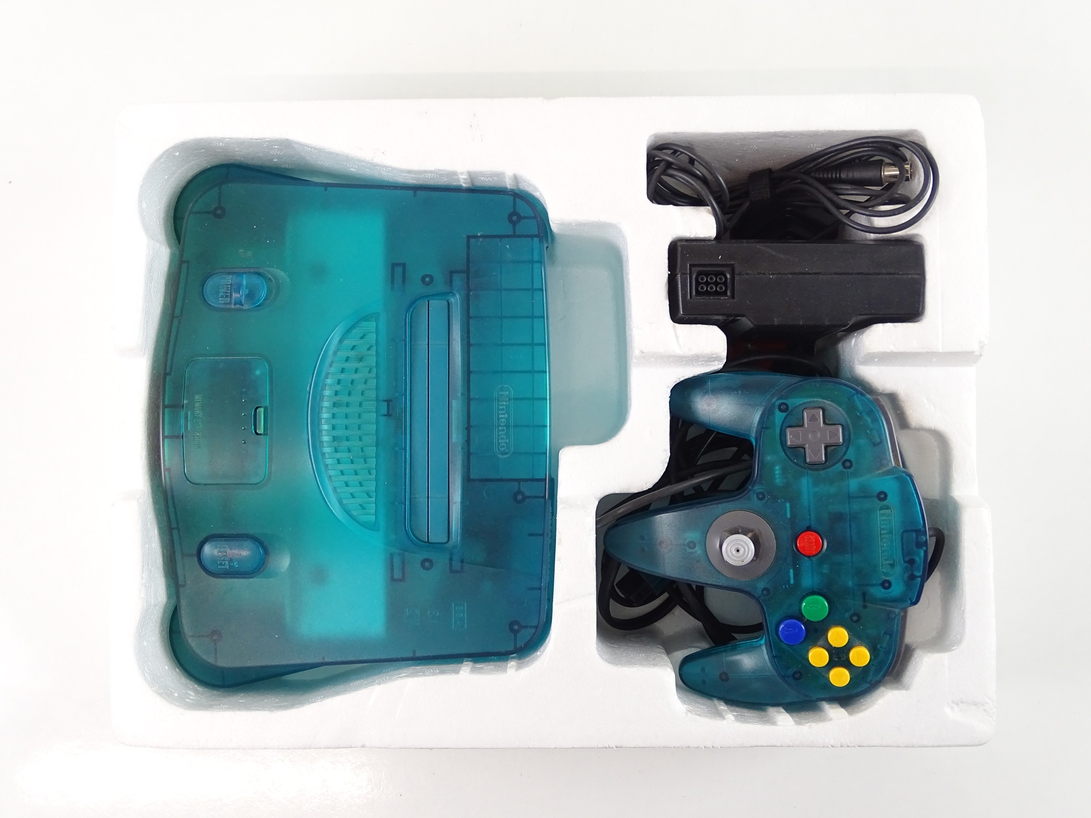 Lot 33 - Nintendo 64 console - aqua blue see through