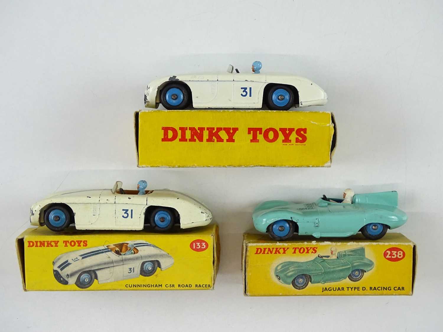 Lot 126 - A group of DINKY racing cars comprising 2 x