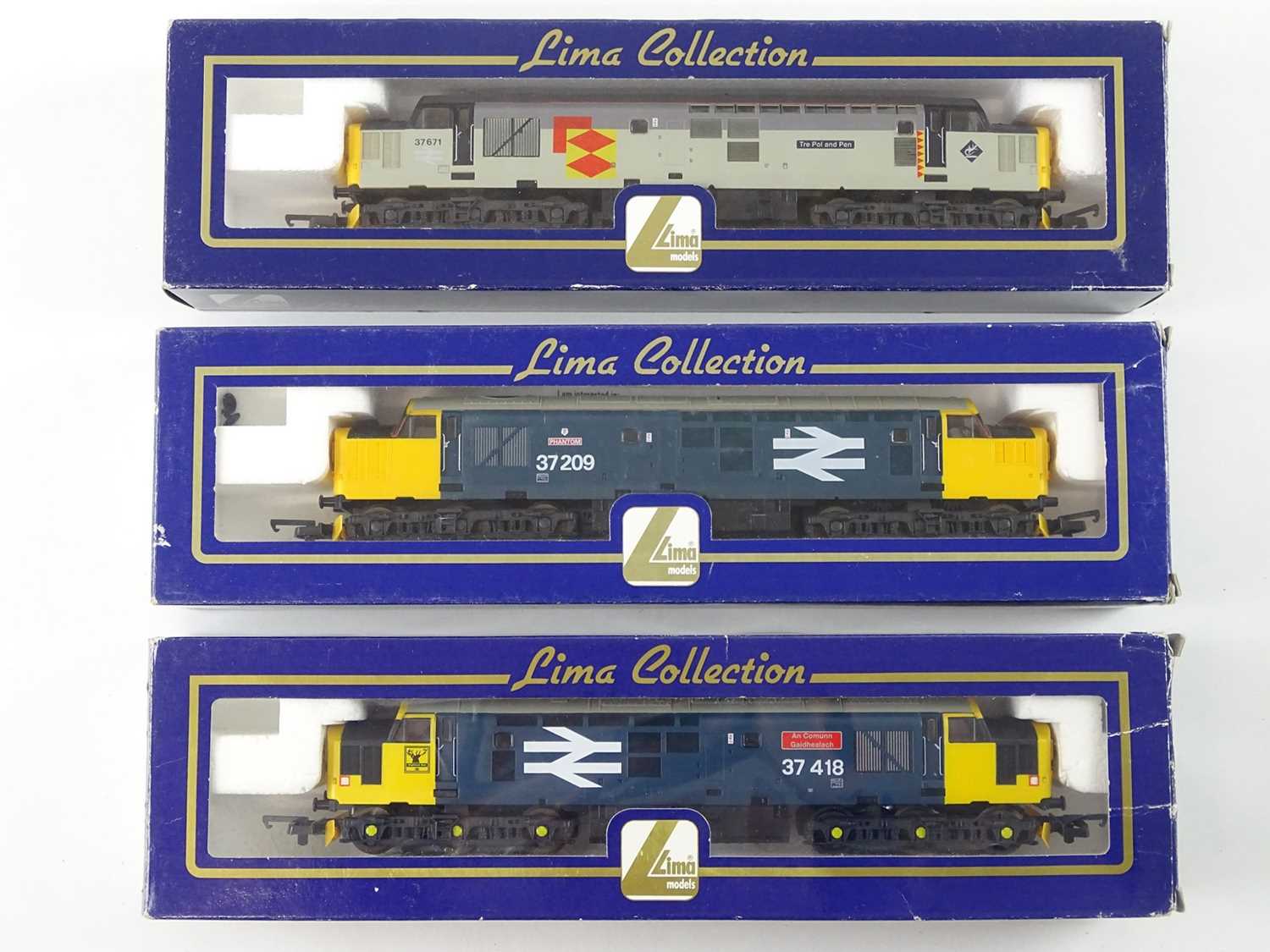 Lot 351 - A group of LIMA OO Gauge class 37 diesel