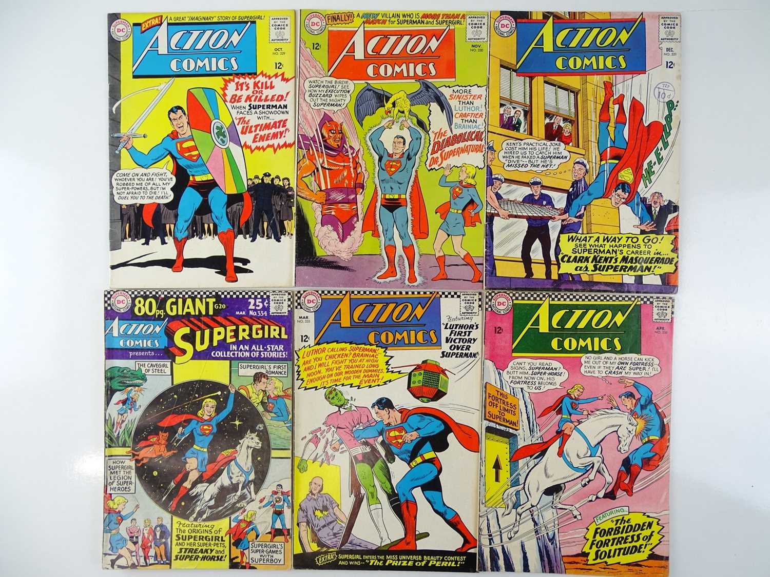 Lot 126 - ACTION COMICS: SUPERMAN #329, 330, 331, 334,
