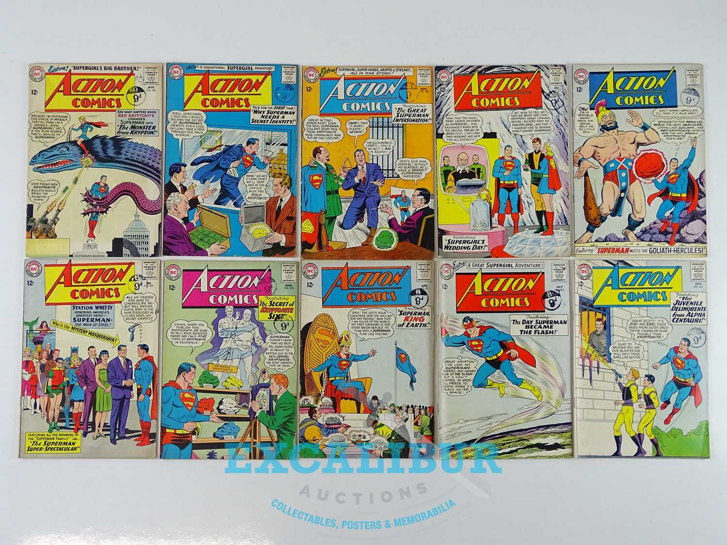 Lot 287 - ACTION COMICS #303, 305, 306, 307, 308, 309,