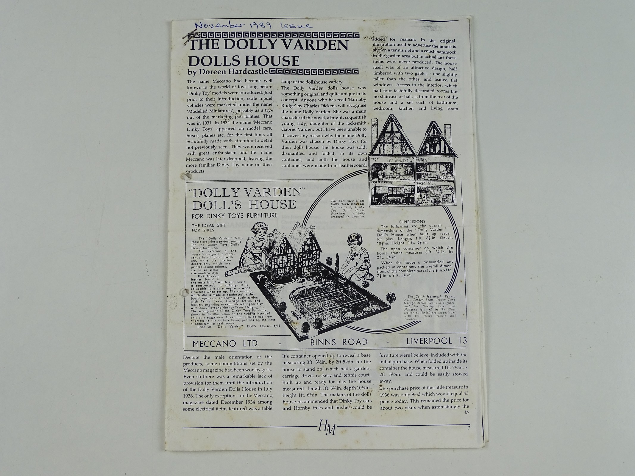 Lot 95 - A DINKY pre-war 'Dolly Varden' Dolls House