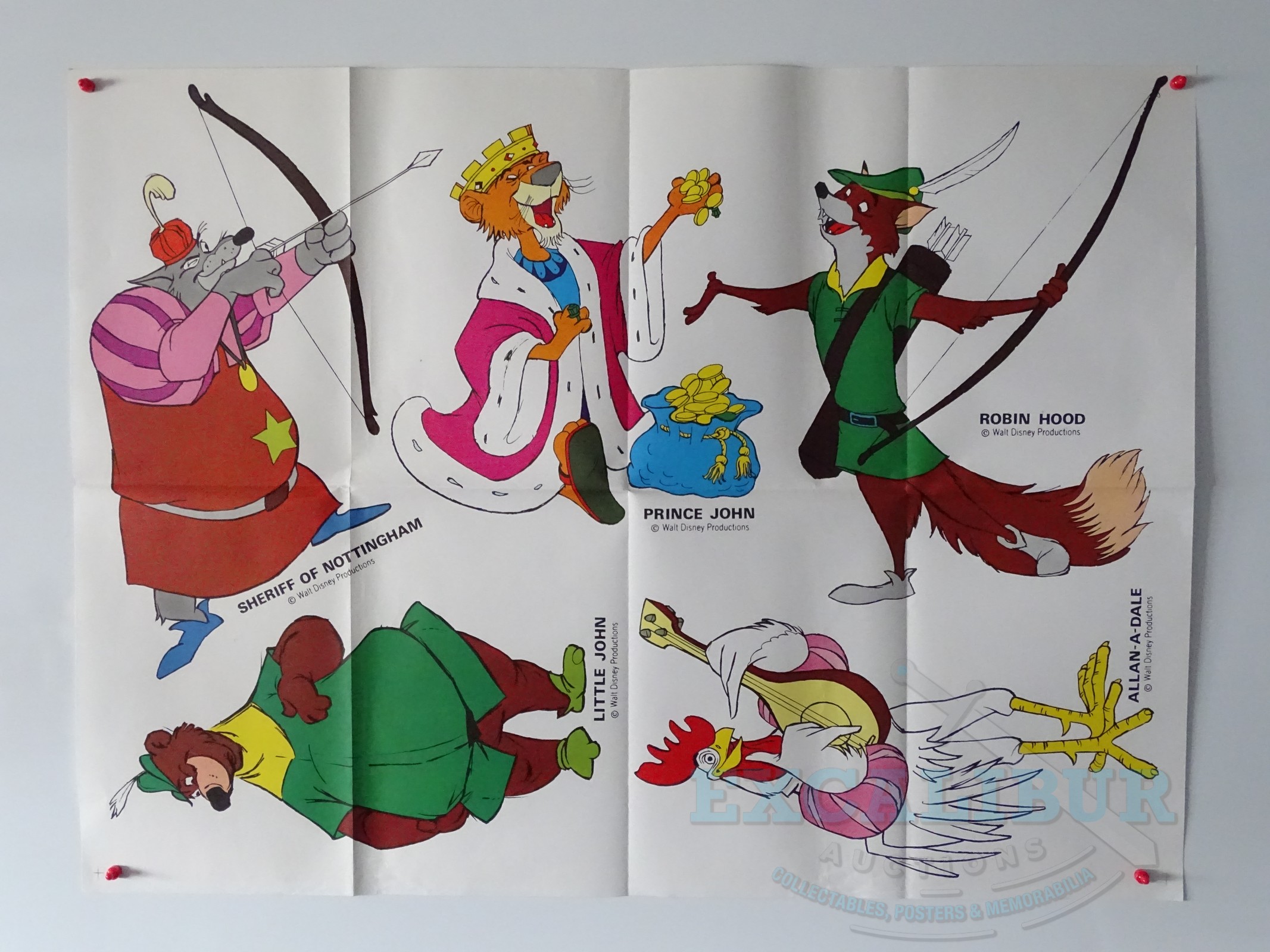 Lot 128 Walt Disney Robin Hood 1973 4 X First