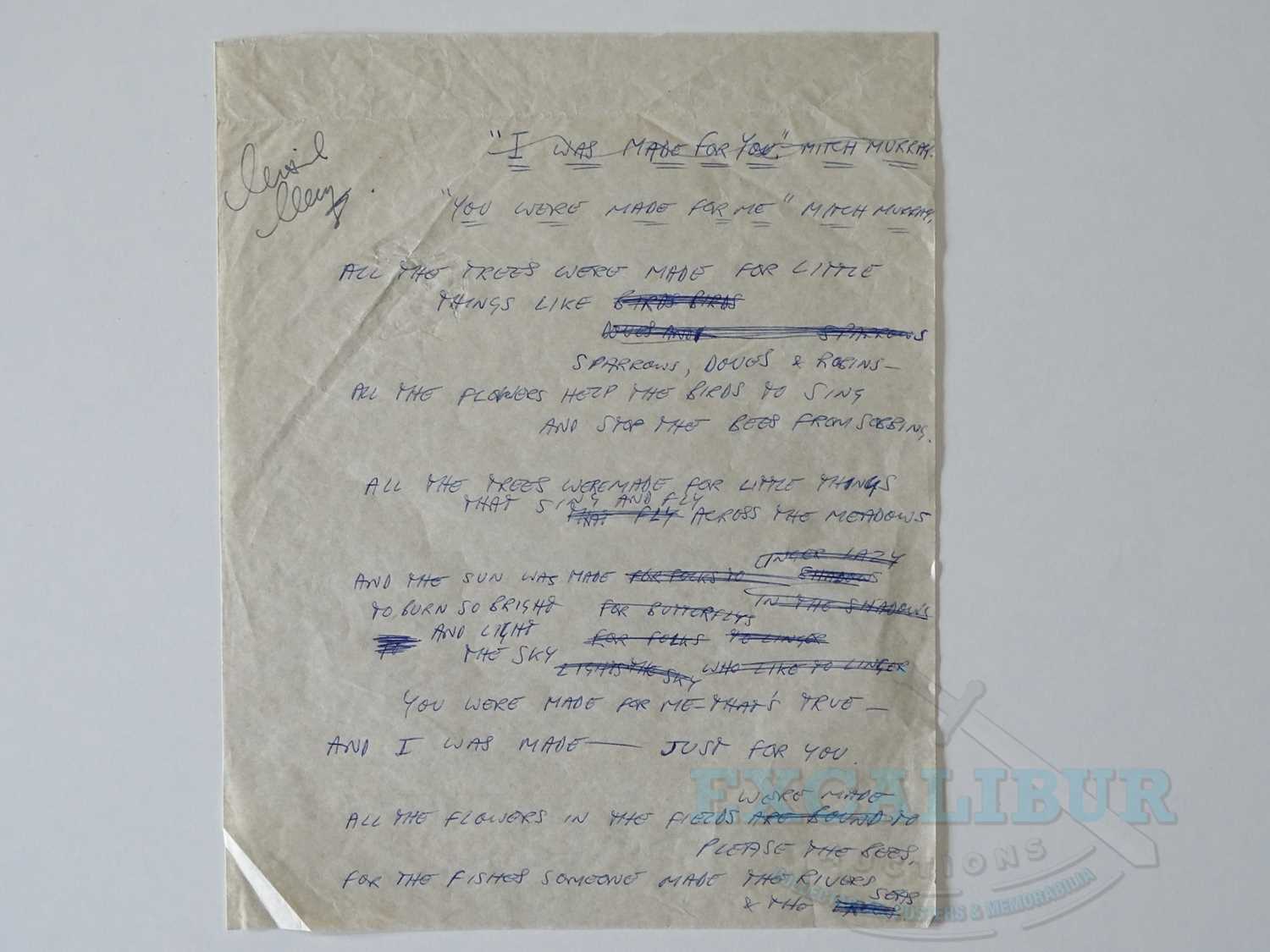 Lot 198 - An original early draft of handwritten