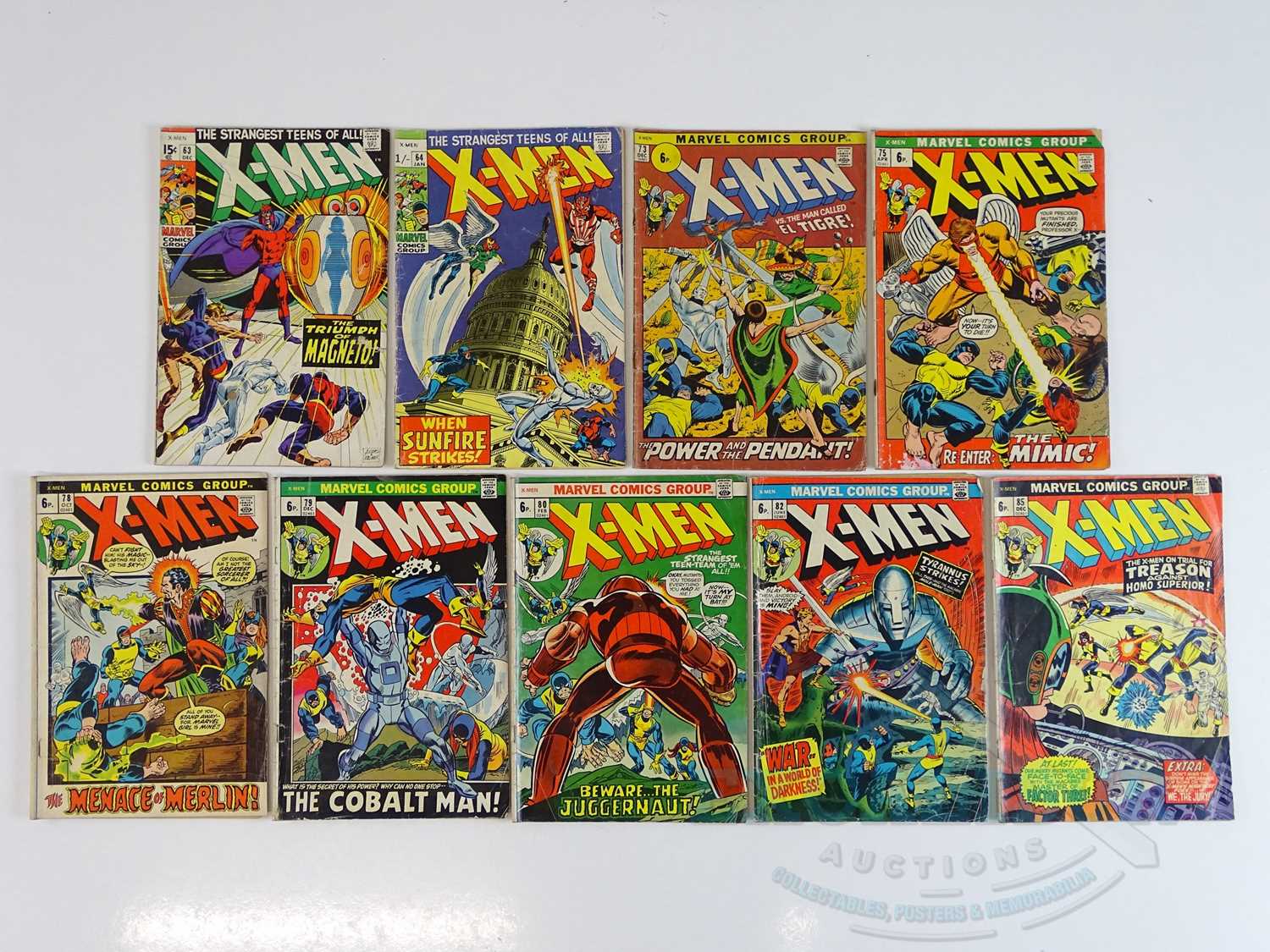 Lot 349 - X-MEN #63, 64, 73, 75, 78, 79, 80, 82, 85 (9