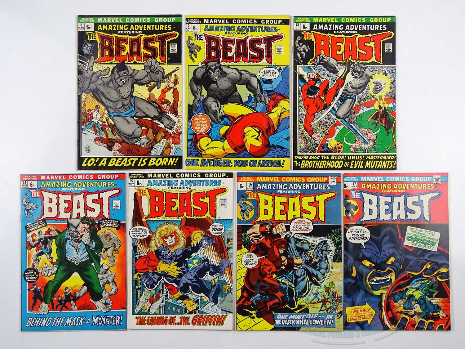 Lot 581 - AMAZING ADVENTURES: THE BEAST #11, 12, 13,
