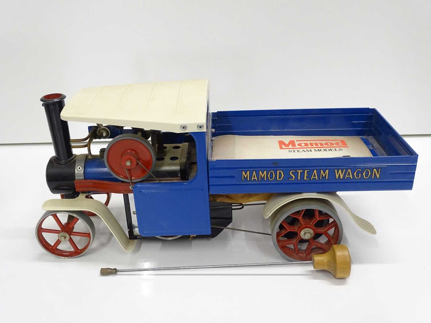 Lot 228 - A MAMOD live steam Steam Wagon in blue/white