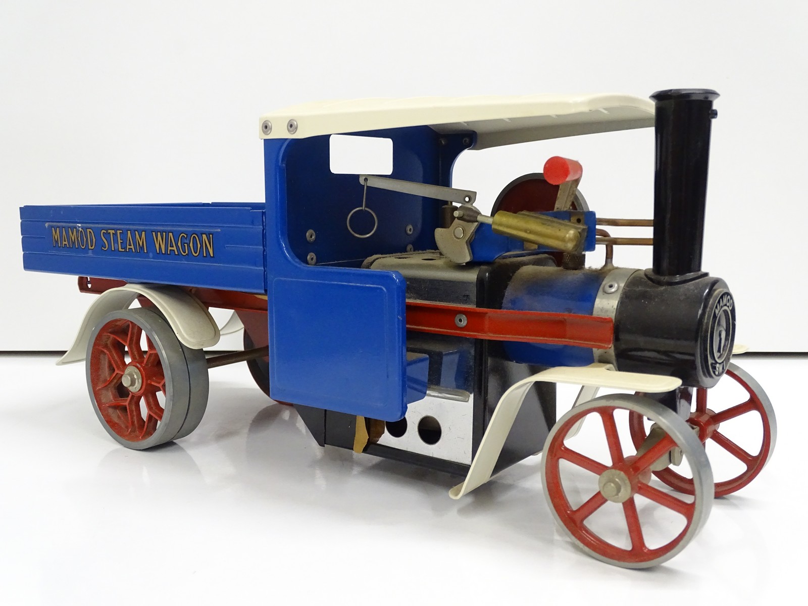 Lot 228 - A MAMOD live steam Steam Wagon in blue/white