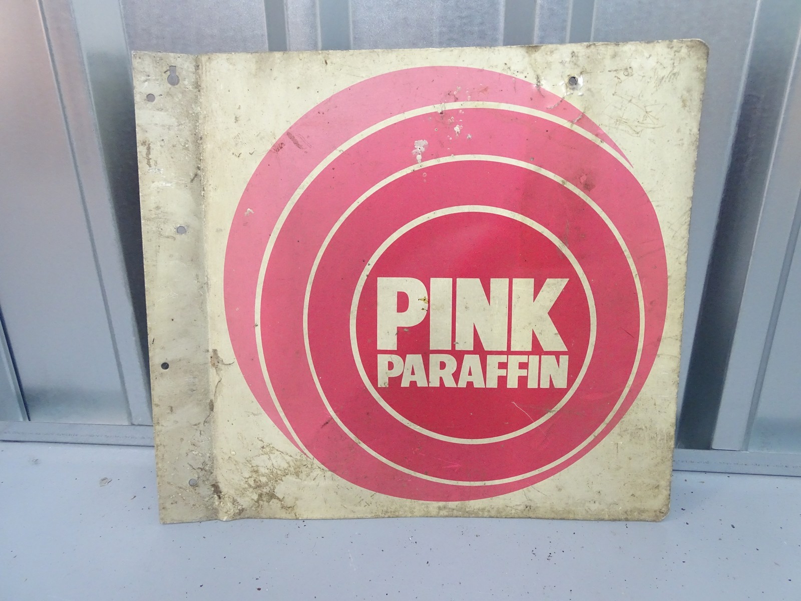 Lot 22 - PINK PARAFFIN (16" x 16") tin double sided