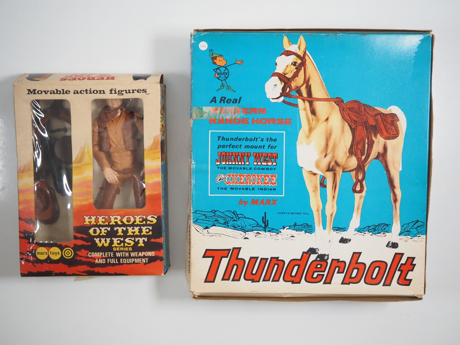 Lot 257 - A pair of MARX Toys JOHNNY WEST Thunderbolt