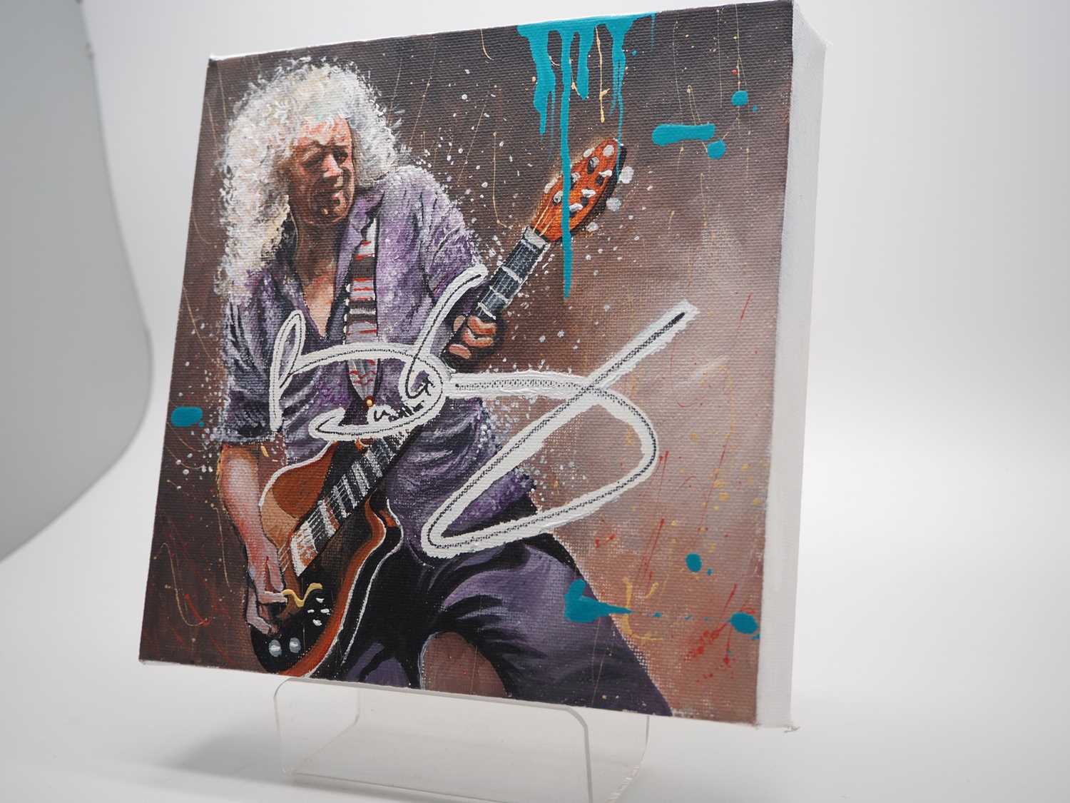 Lot 157 - Brian May CBE signed canvas with artwork