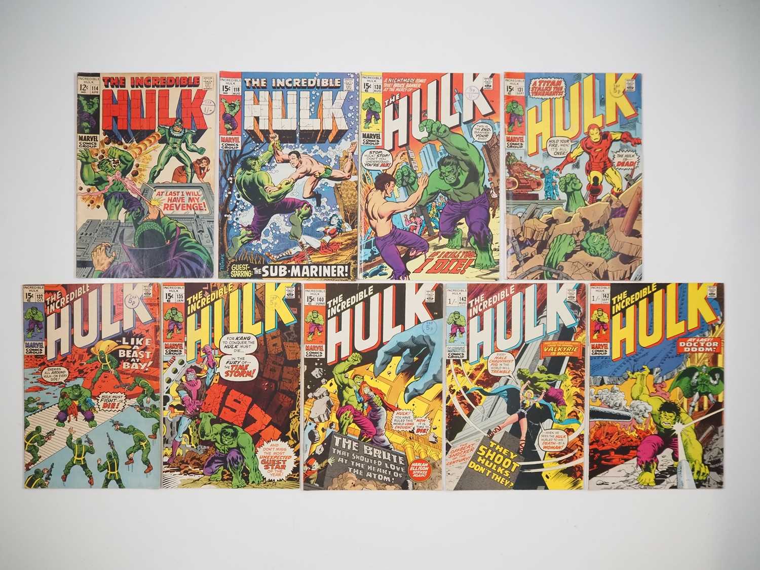 Lot 363 - INCREDIBLE HULK #114, 118, 130, 131, 132,