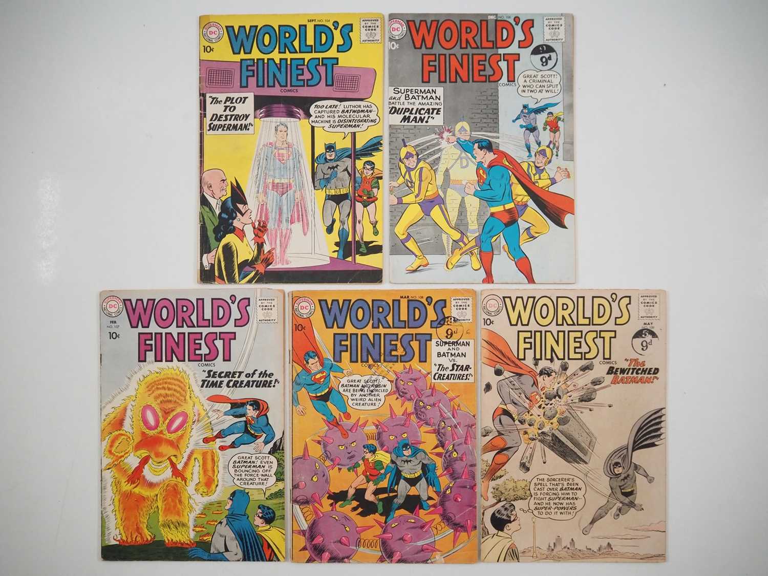 Lot 536 - WORLD'S FINEST #104, 106, 107, 108, 109 (5