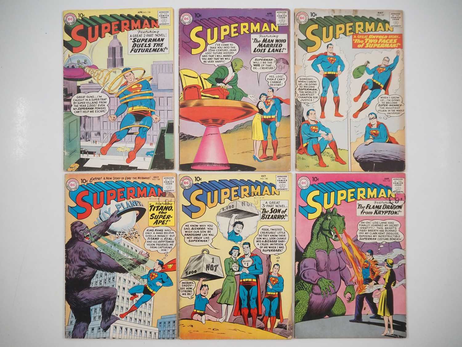 Lot 562 - SUPERMAN #128, 136, 137, 138, 140, 142 (6 in