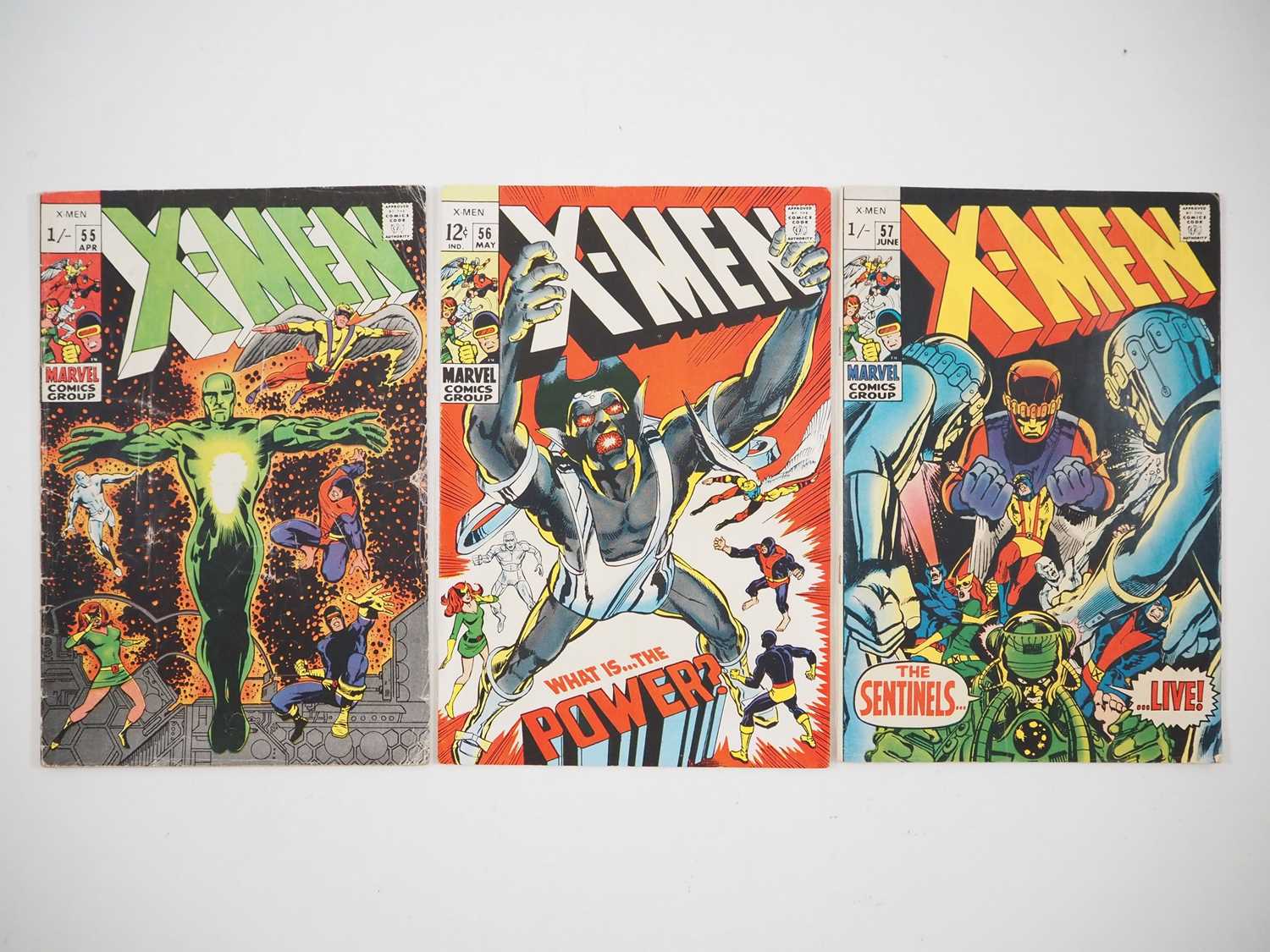 Lot 336 - X-MEN #55, 56, 57 (3 in Lot) - (1969