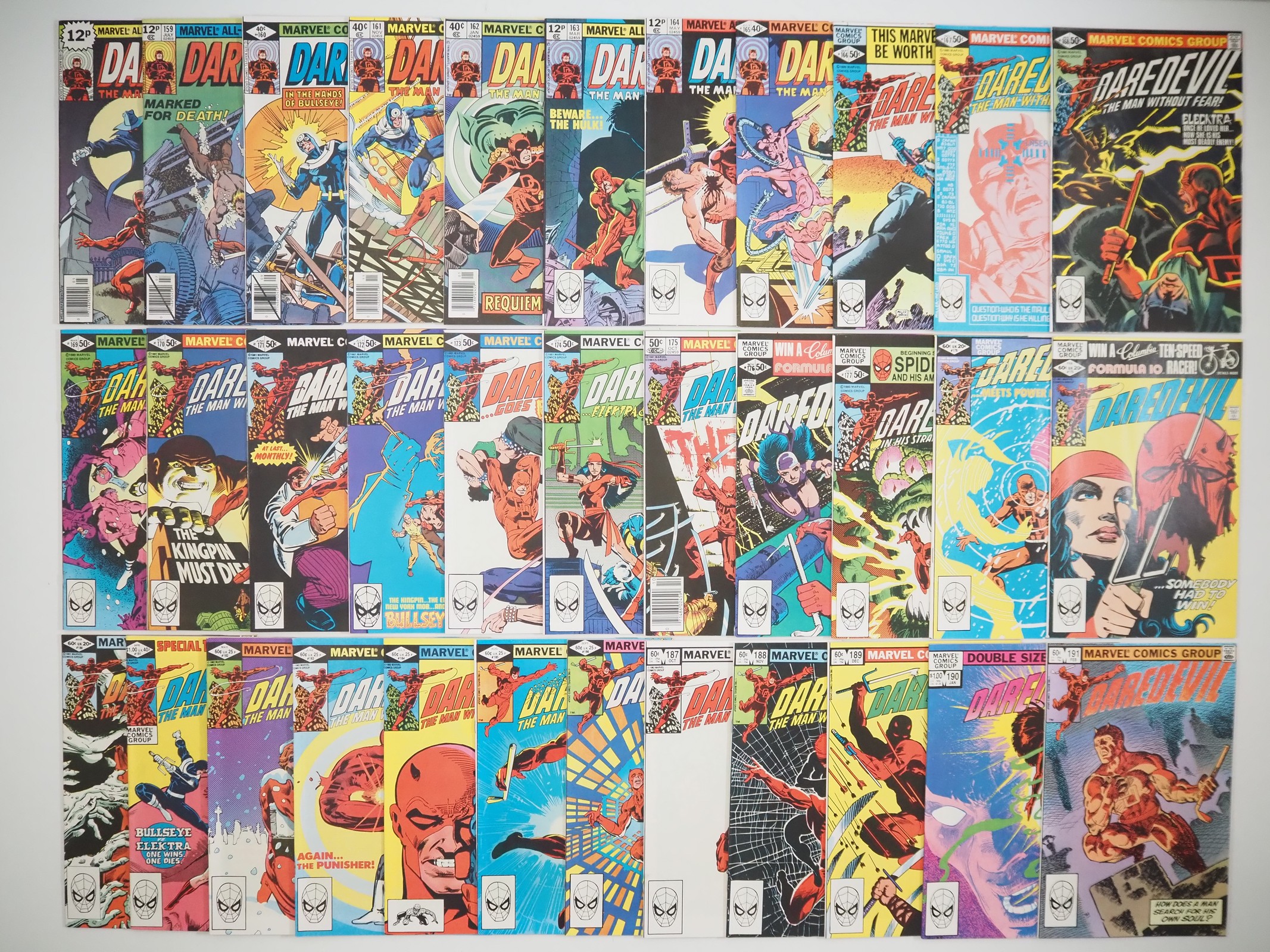 Lot 15 - DAREDEVIL #158 to 191 (34 in Lot)