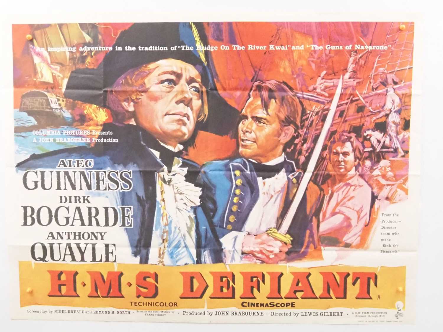 Lot 542 - H.M.S DEFIANT (1962) - UK Quad film poster
