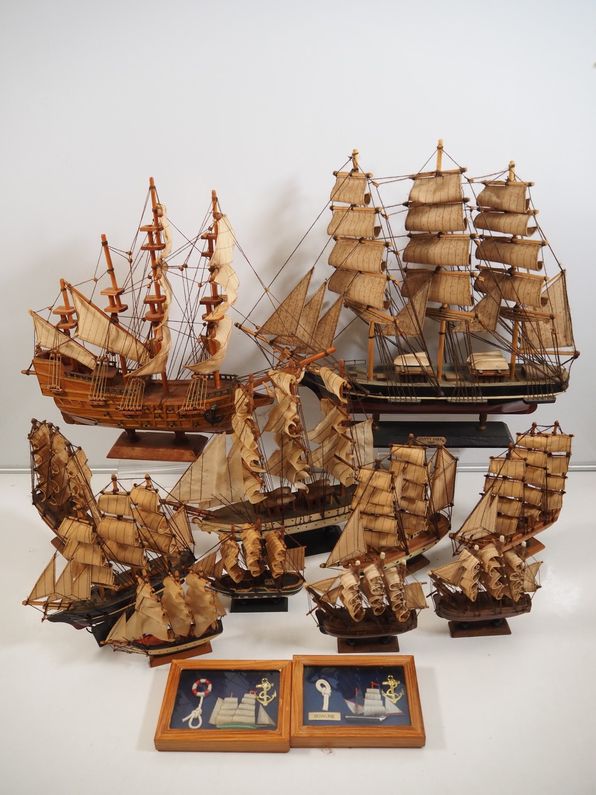 Lot 219 - A large flotilla of model ships together