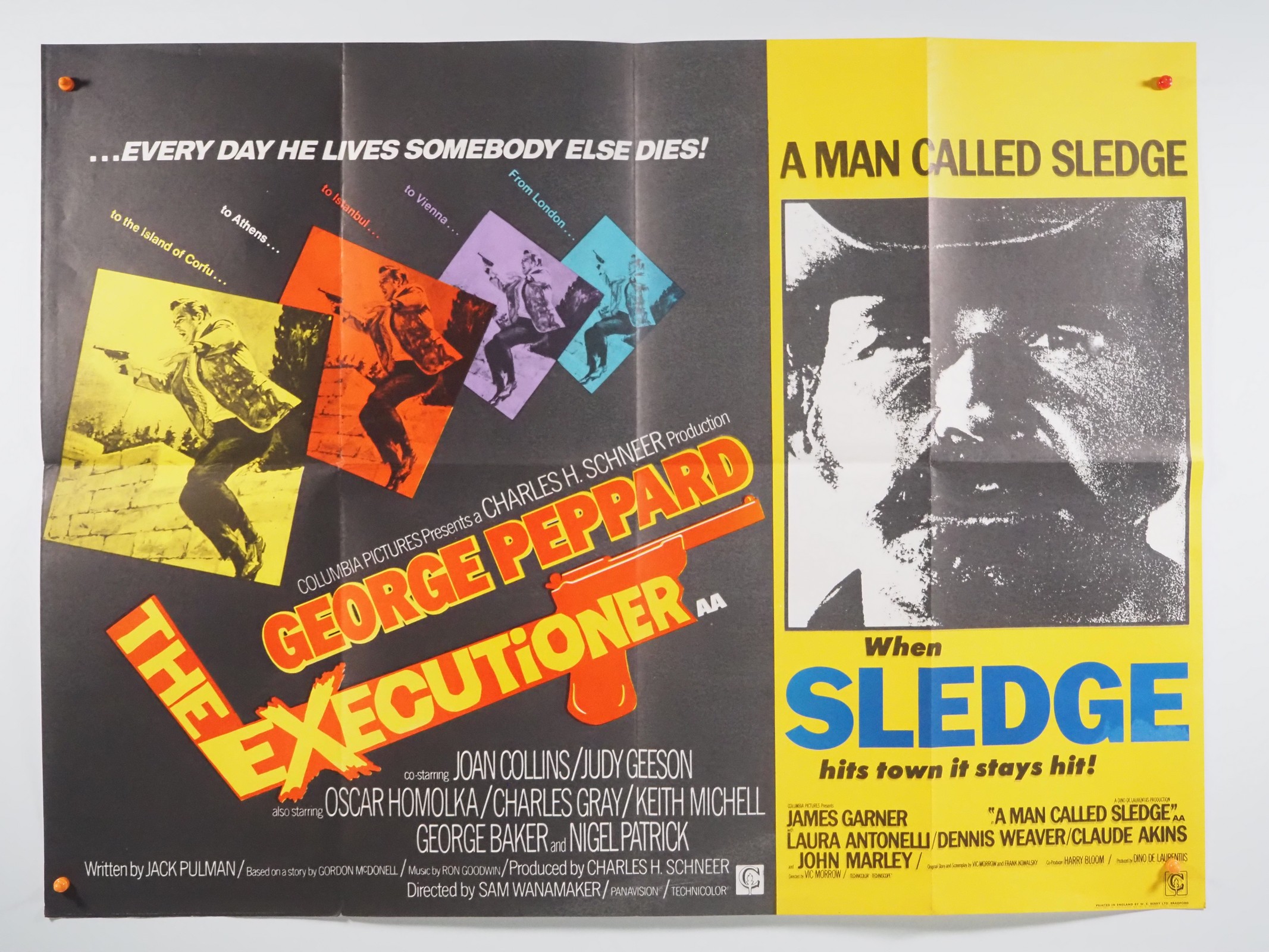 Lot 154 - A group of UK Quad double bill film posters