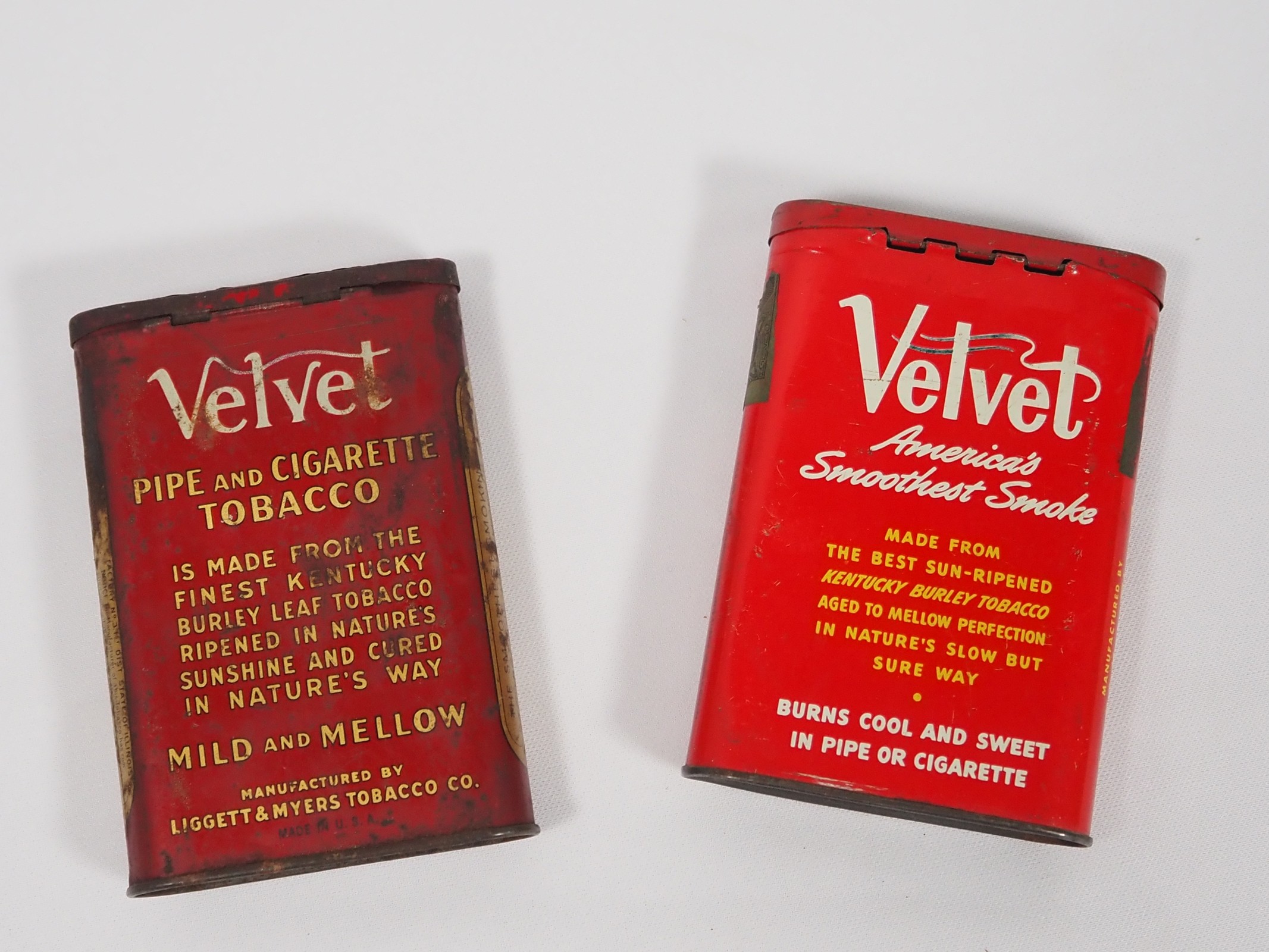 Lot 349 - Two 1940's Velvet branded pipe and cigarette