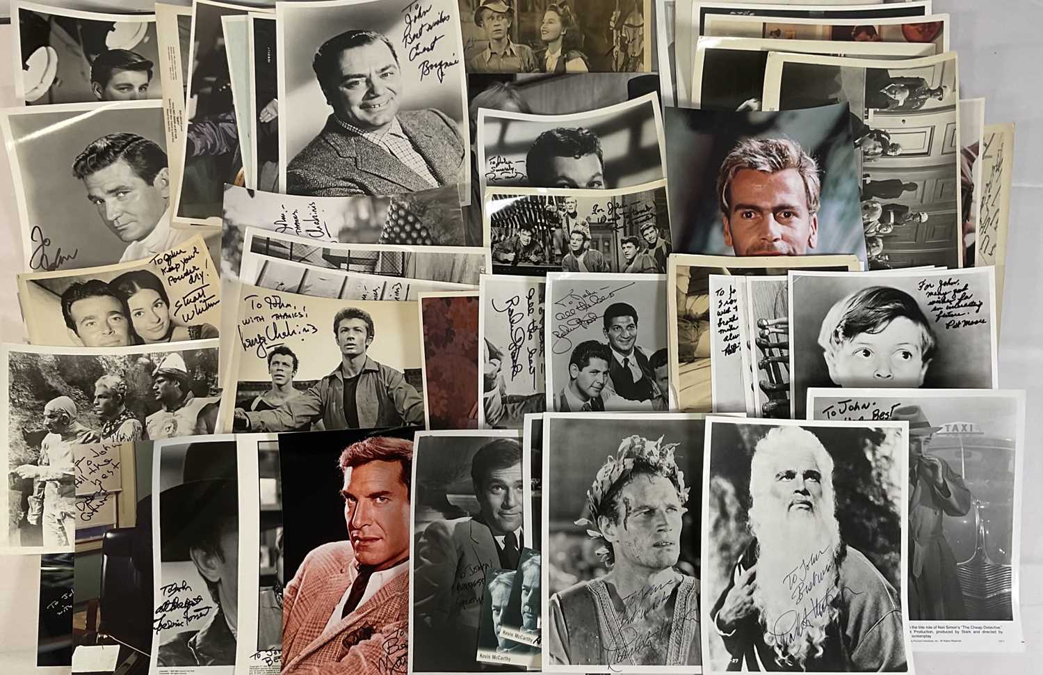 Lot 338 - A collection of male movie star autographs