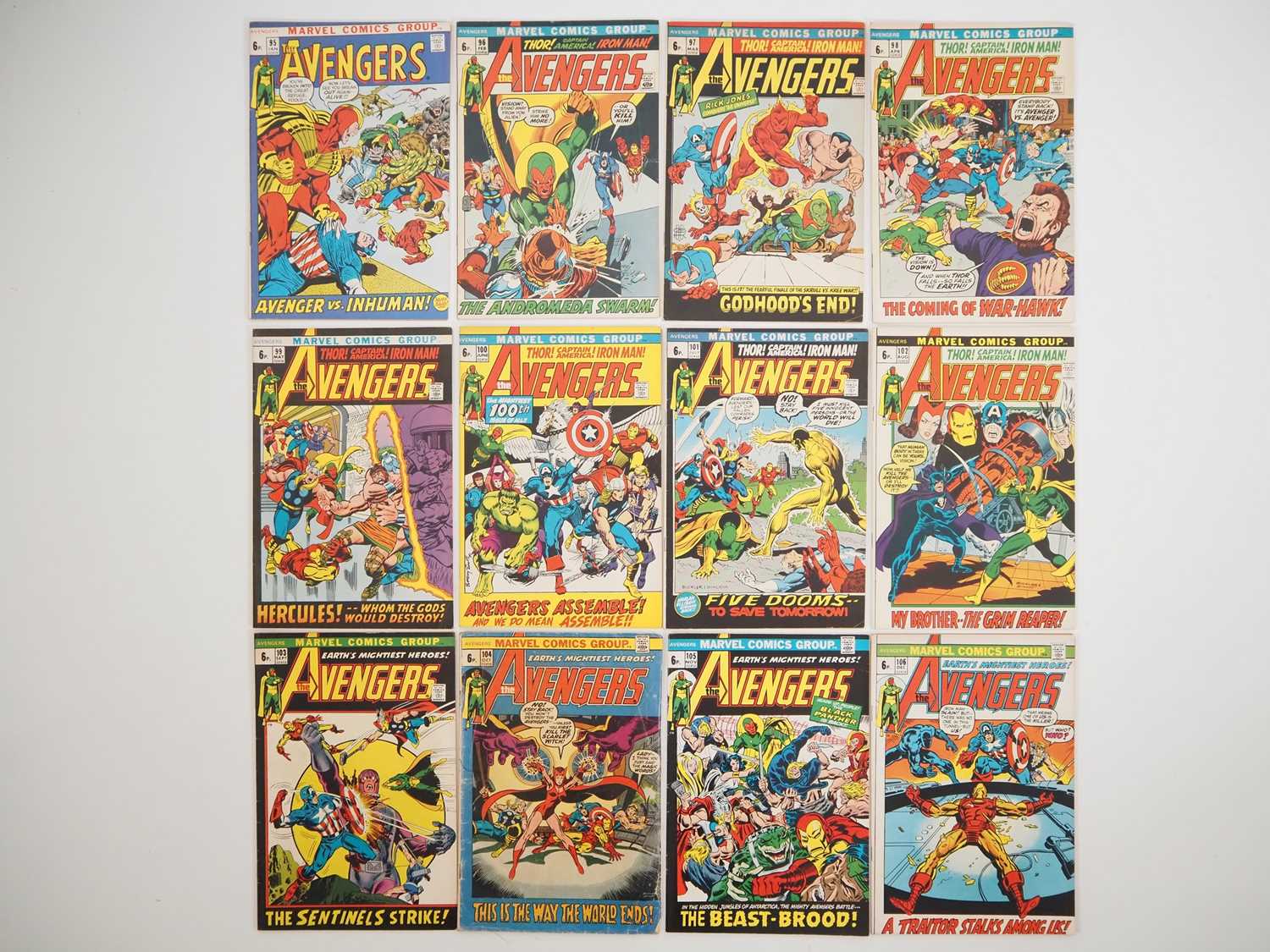 Lot 200 - AVENGERS #95 to 106 (12 in Lot) - (1972