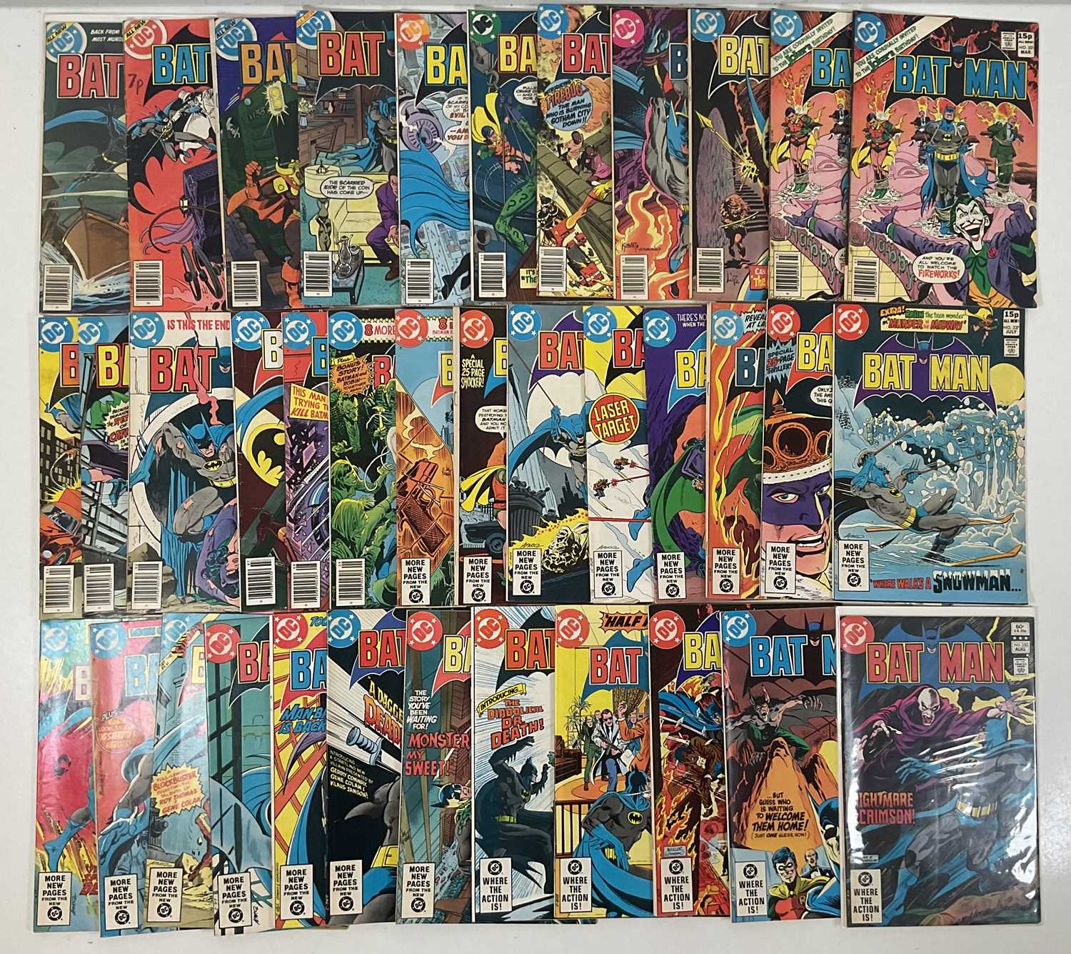 Lot 268 - BATMAN #306, 310, 312-314, 317-328, 330, 331,