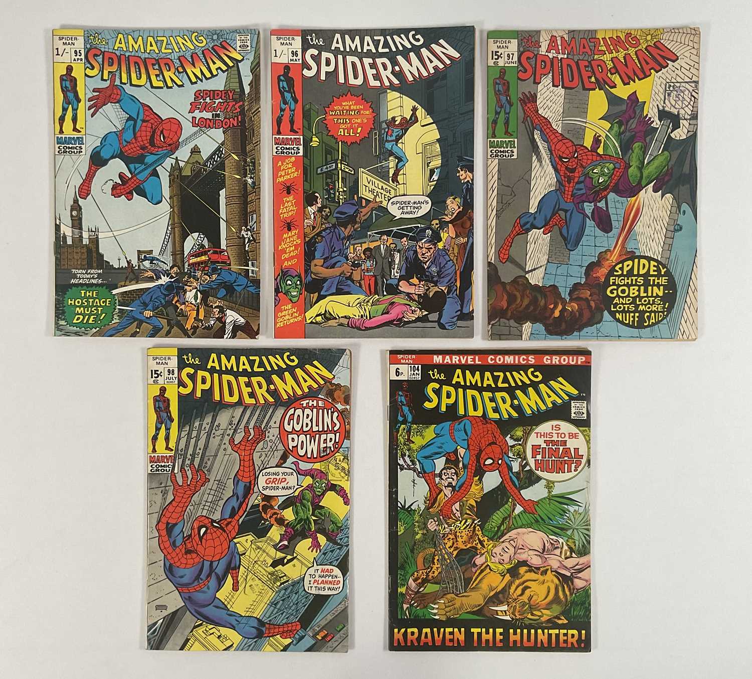Lot 427 - AMAZING SPIDER-MAN #95, 96, 97, 98, 104 (5