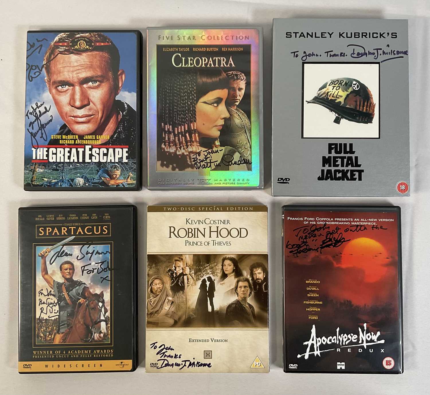 Lot 312 - Group of autographed DVDs to include FULL