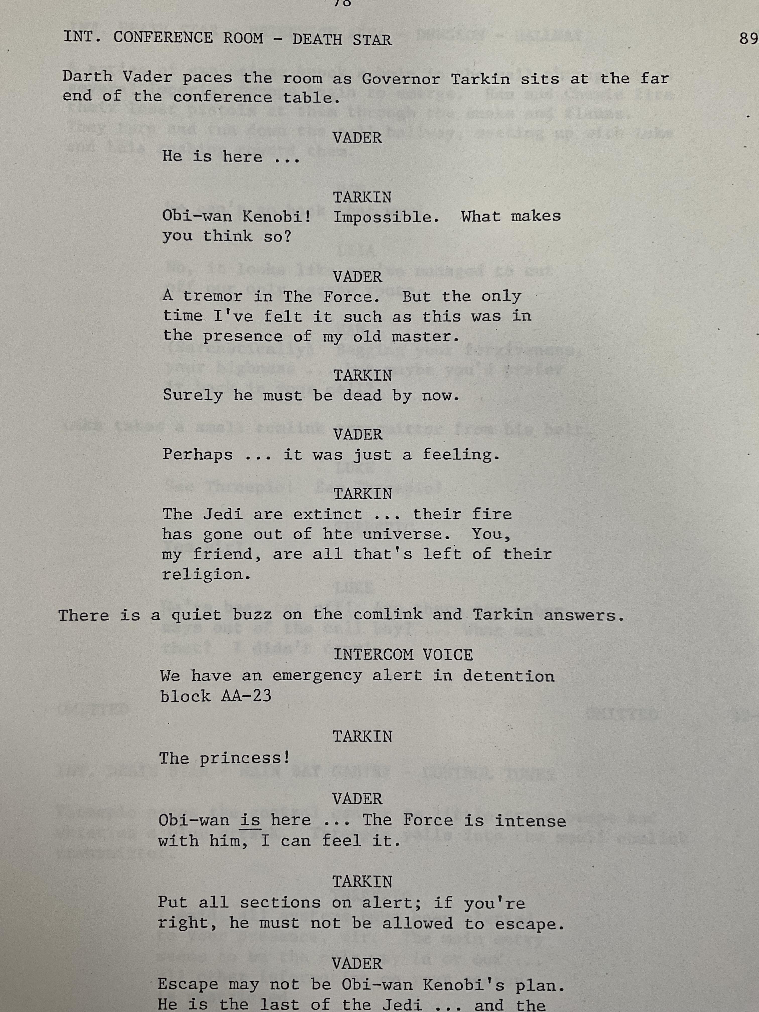 Lot 353 - A revised fourth draft of STAR WARS EPISODE