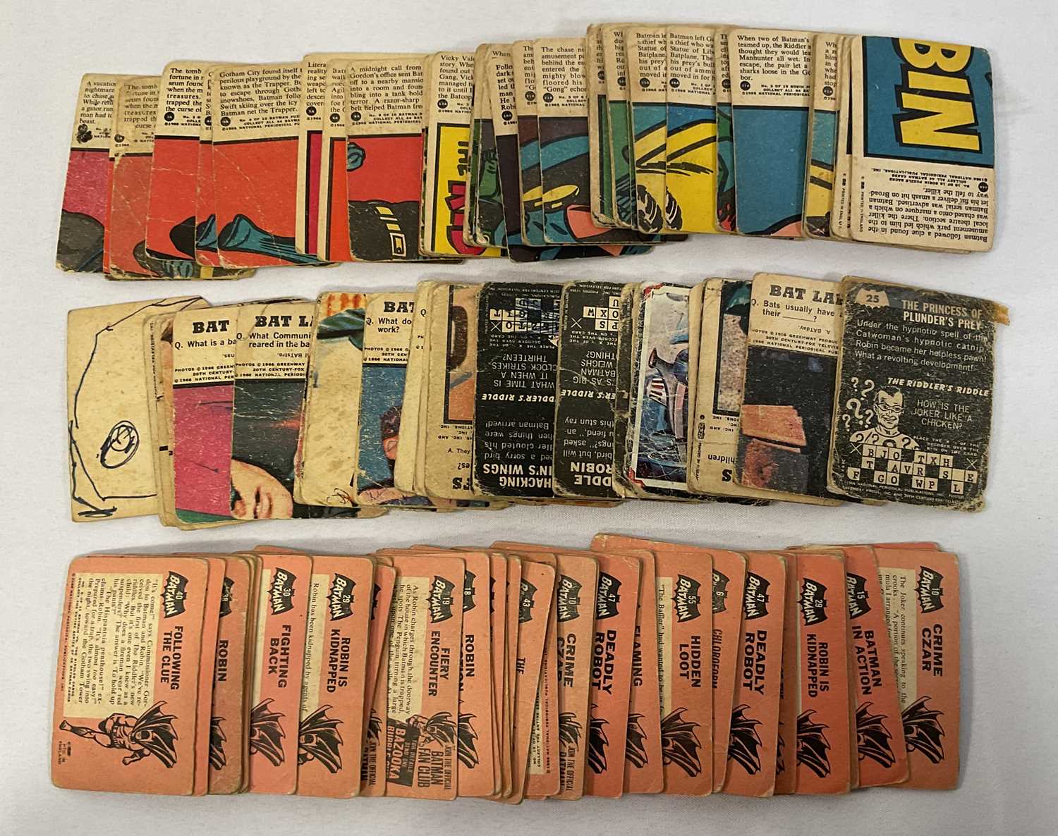 Lot 460 - A collection of 1966 Batman trading cards,
