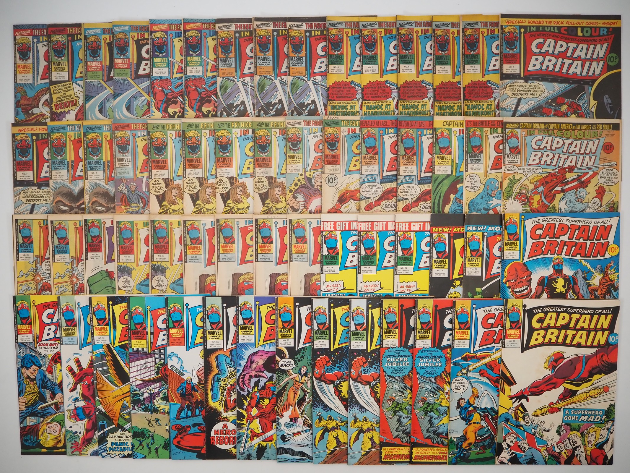 Lot 55 - CAPTAIN BRITAIN #1, 2, 3(x2), 4(x2), 5(x3),