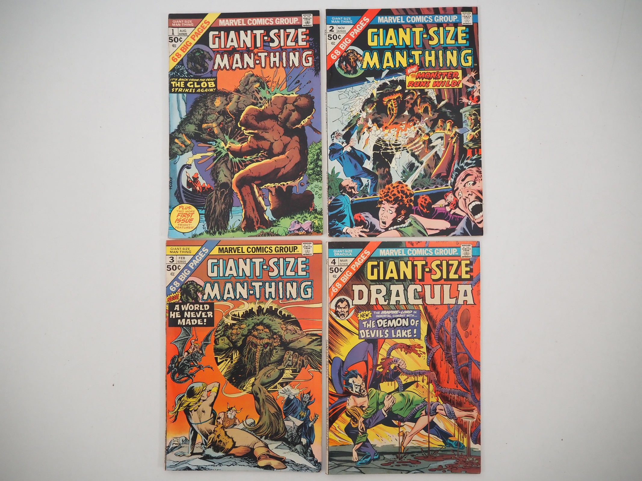 Lot 217 - GIANT-SIZE MAN THING #1, 2, 3 + GIANT-SIZE