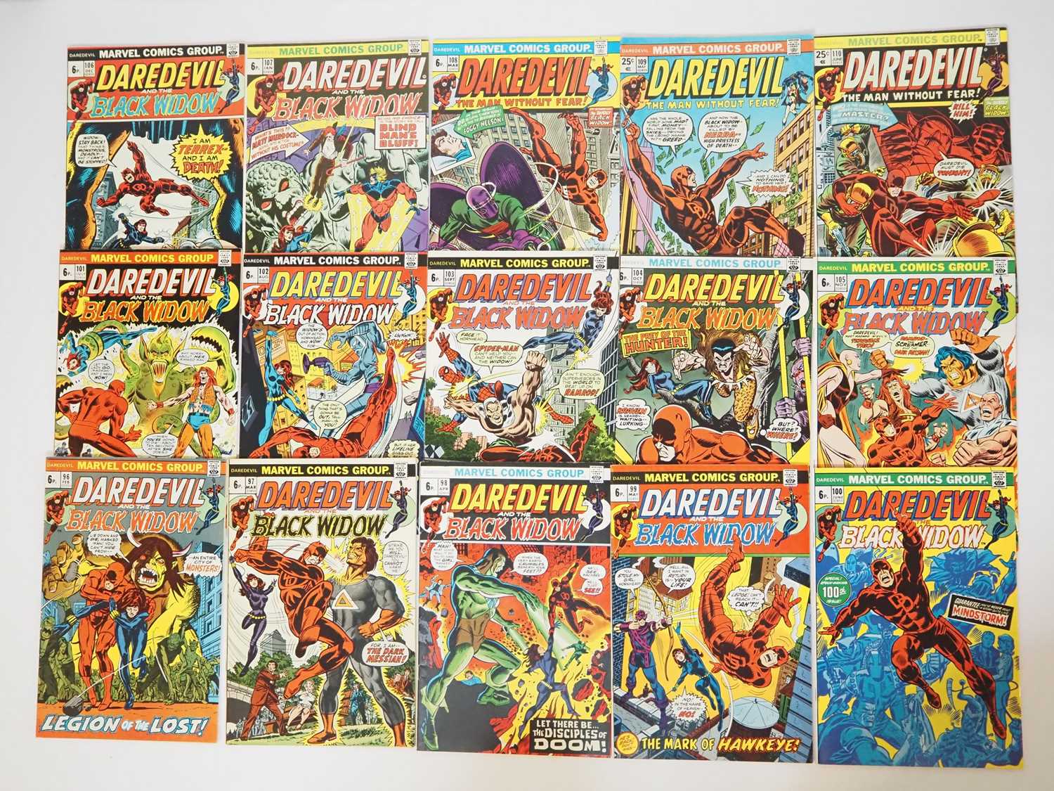 Lot 291 - DAREDEVIL #96 to 110 (15 in Lot)