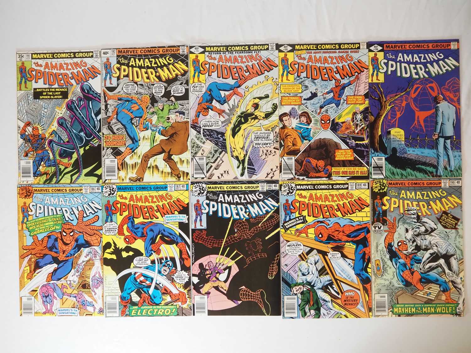 Lot 434 - AMAZING SPIDER-MAN #186, 187, 188, 189, 190,