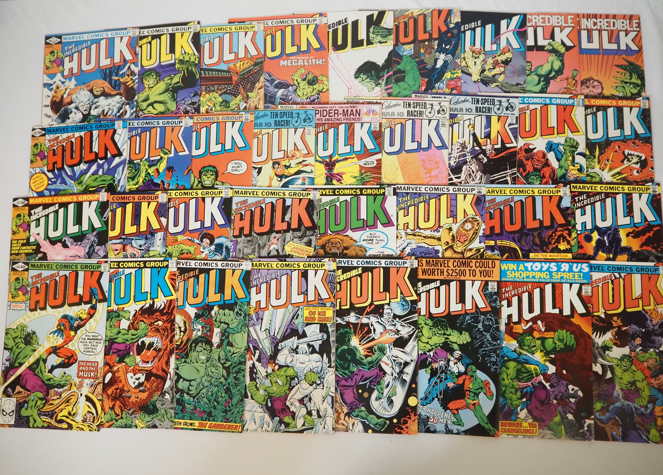 Lot 457 - INCREDIBLE HULK #246-270, 272-275, 299, 300,