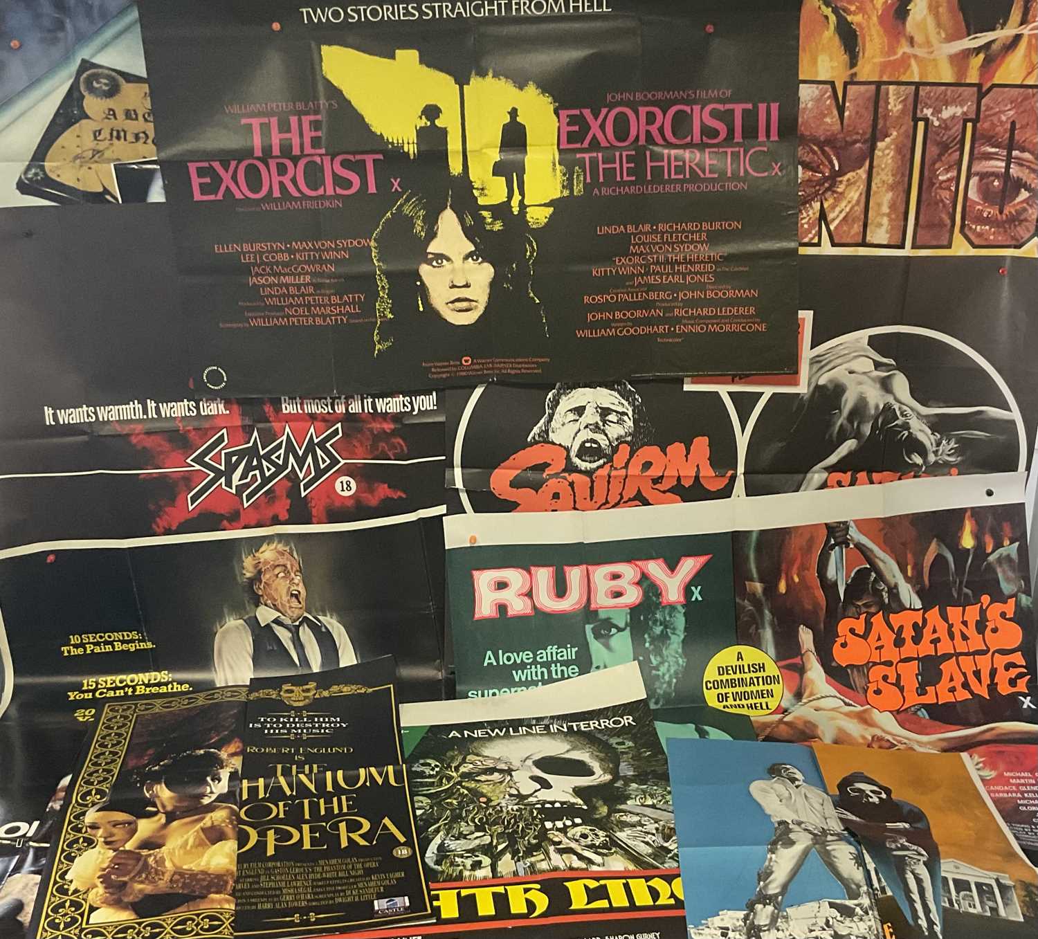Lot 125 - A selection of horror film posters to