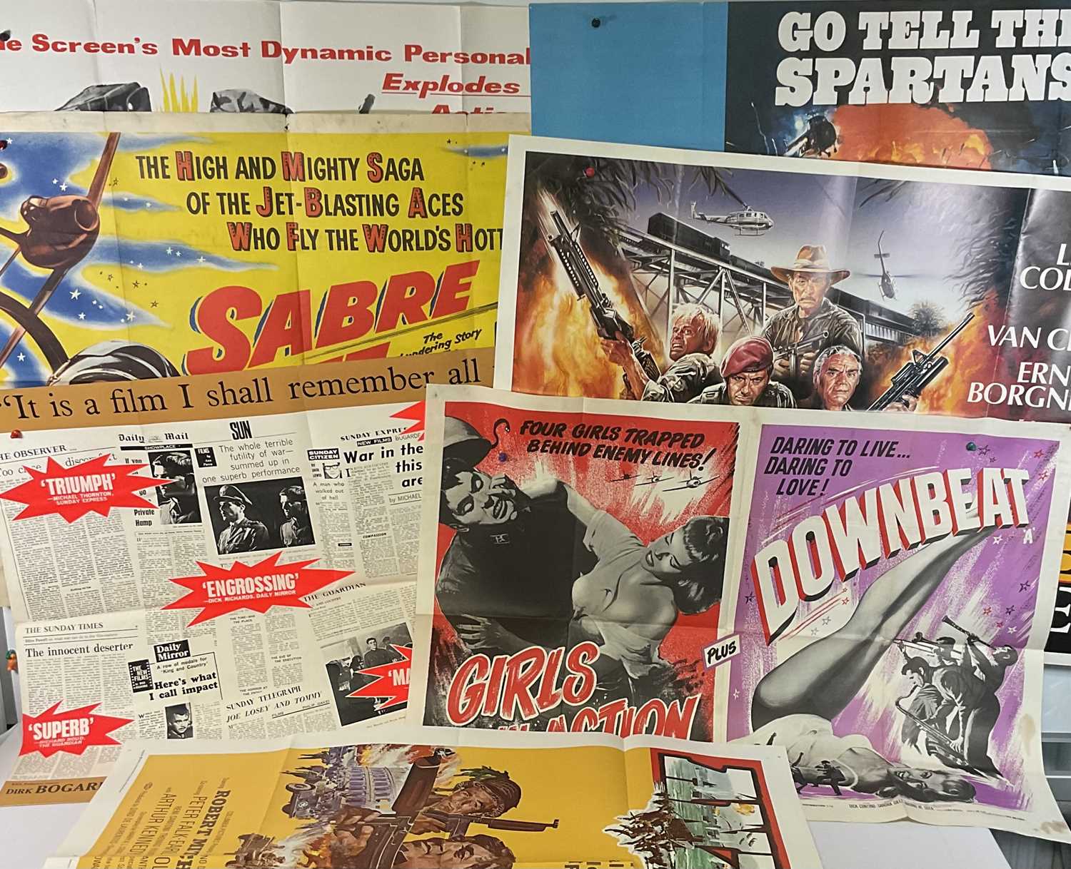 Lot 166 - A selection of war film posters comprising
