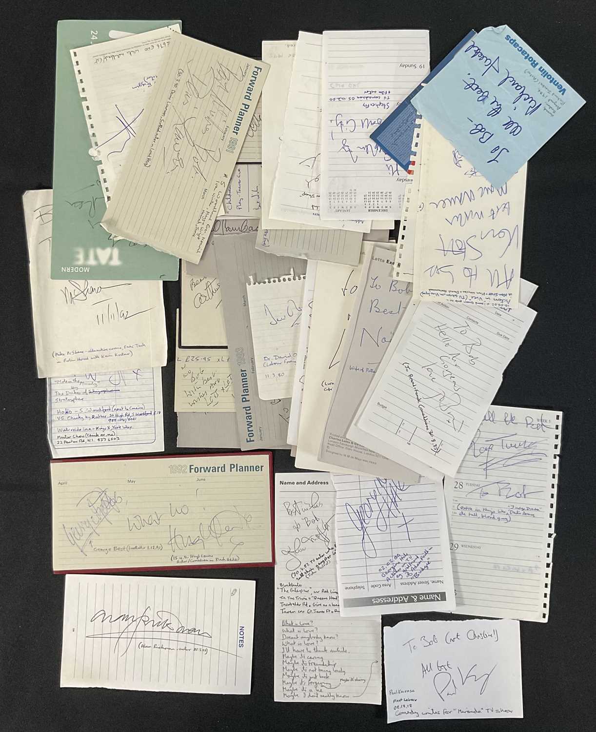Lot 420 - A collection of 37 celebrity autographs