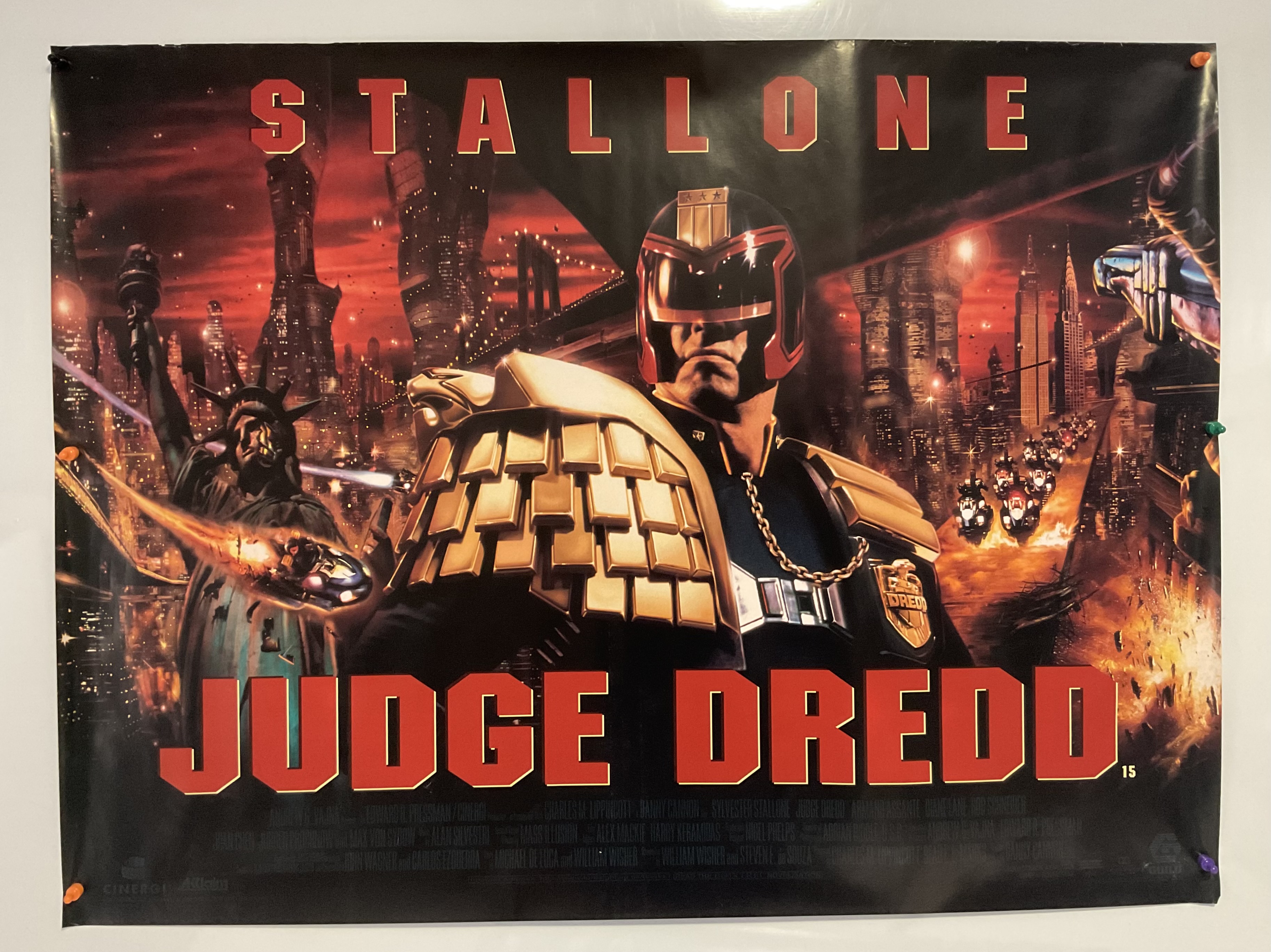 Lot 46 - JUDGE DREDD (1995) UK Quad film poster, comic