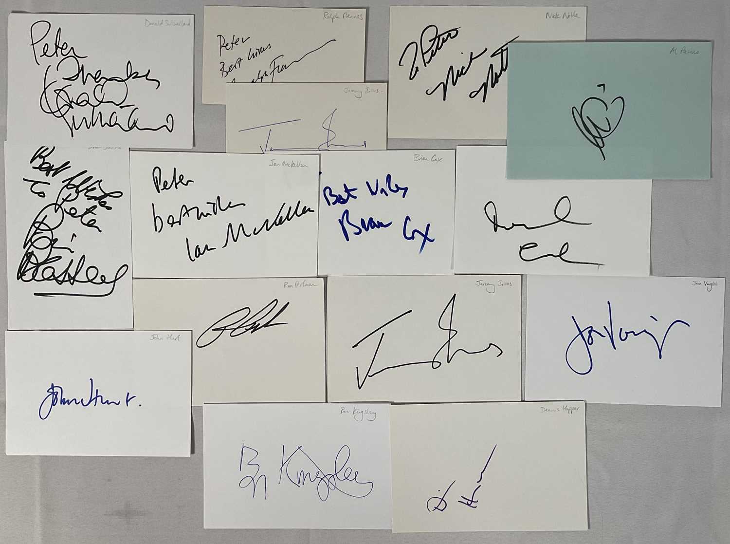 Lot 417 - A group of autograph cards signed by