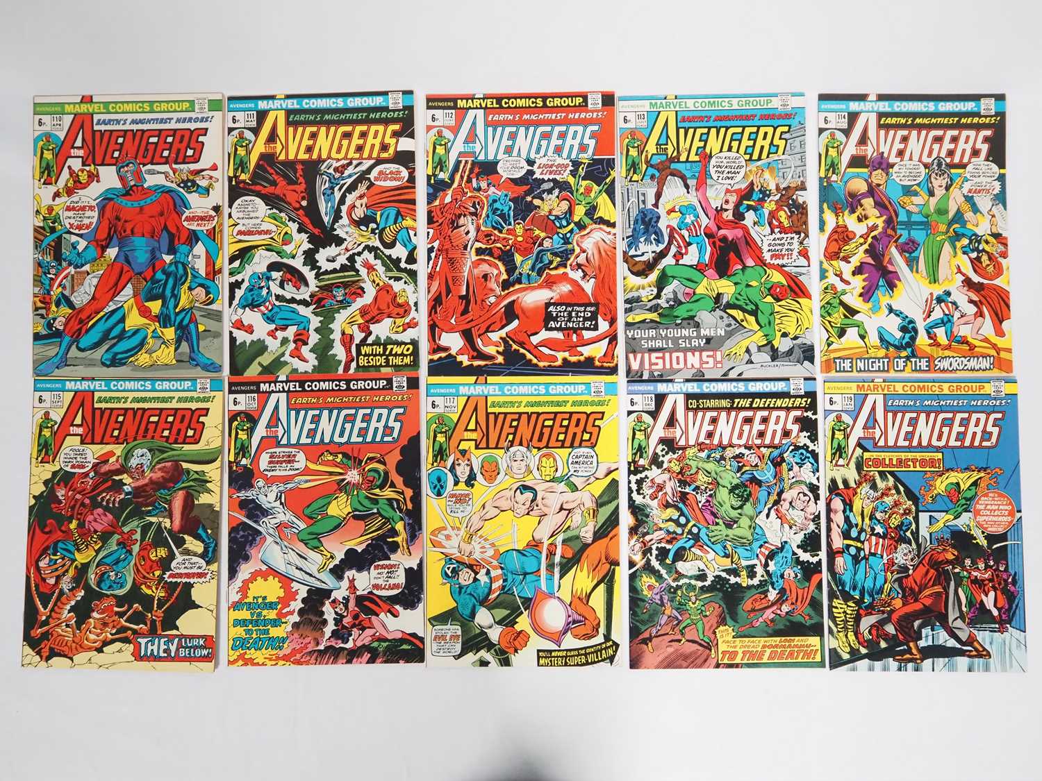 Lot 353 - AVENGERS #110, 111, 112, 113, 114, 115, 116,