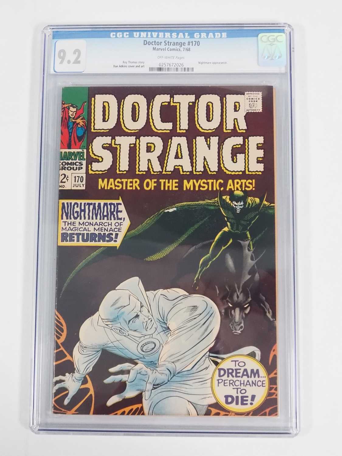 Lot 372 - DOCTOR STRANGE #170 (1968 - MARVEL) GRADED 9.