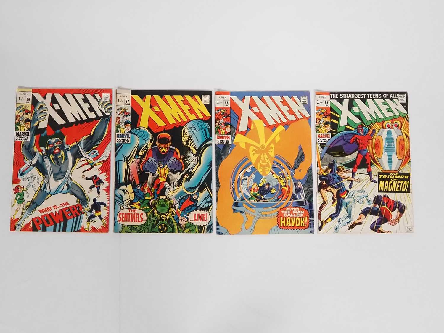 Lot 296 - X-MEN #56, 57, 58, 63 (4 in Lot) - (1969
