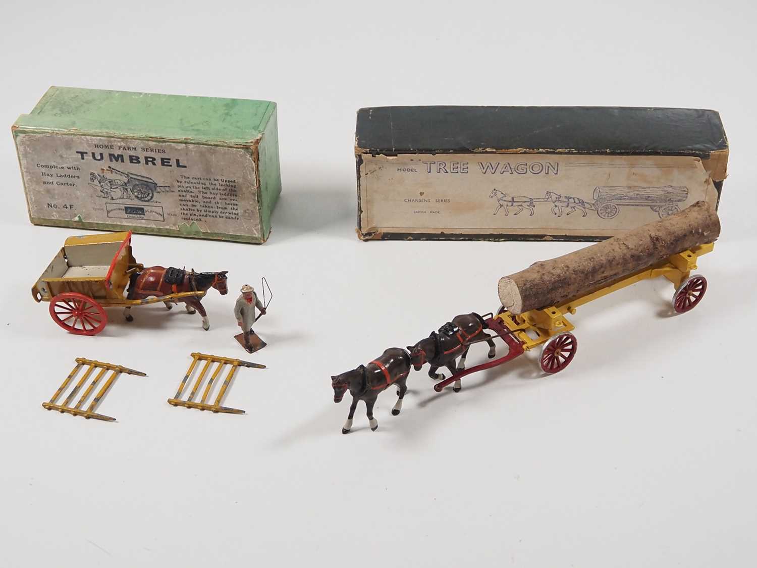 Lot 121 - A BRITAINS diecast Tumbrel wagon set,